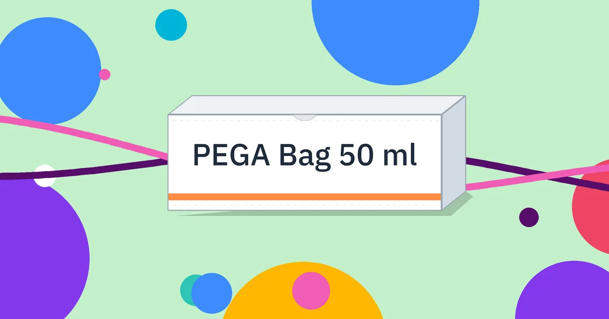 Symbolbild: Packung mit der Aufschrift PEGA Bag 50 ml (PZN 03827154) – Verfügbarkeit und Bezug in Apotheken in Frankfurt am Main