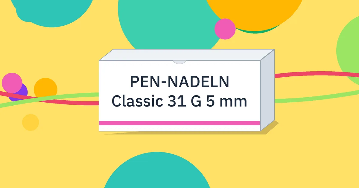 Symbolbild: Packung mit der Aufschrift PEN-NADELN Classic 31 G 5 mm (PZN 13878750) – Verfügbarkeit und Bezug in Apotheken in Frankfurt am Main
