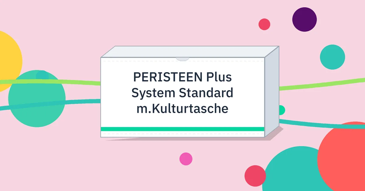 Symbolbild: Packung mit der Aufschrift PERISTEEN Plus System Standard m.Kulturtasche (PZN 18473466) – Verfügbarkeit und Bezug in Apotheken in Frankfurt am Main