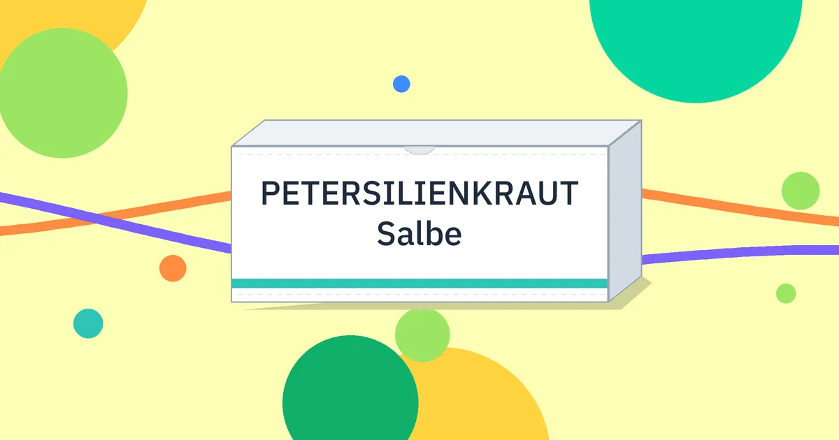 Symbolbild: Packung mit der Aufschrift PETERSILIENKRAUT Salbe (PZN 18301570) – Verfügbarkeit und Bezug in Apotheken in Frankfurt am Main