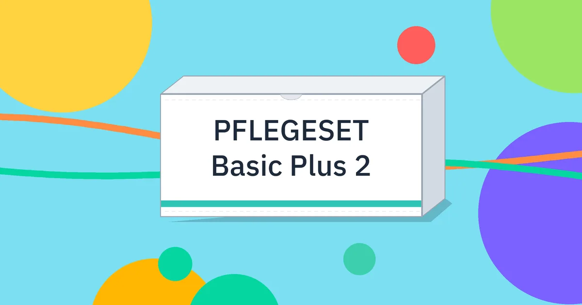 Symbolbild: Packung mit der Aufschrift PFLEGESET Basic Plus 2 (PZN 11129197) – Verfügbarkeit und Bezug in Apotheken in Frankfurt am Main