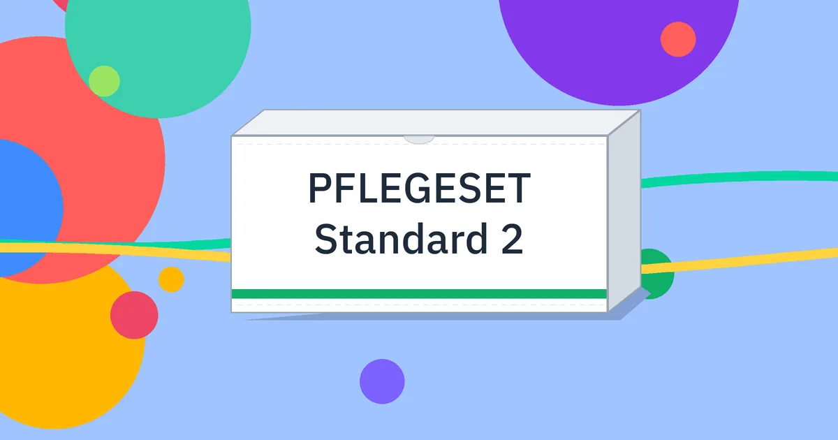 Symbolbild: Packung mit der Aufschrift PFLEGESET Standard 2 (PZN 11129085) – Verfügbarkeit und Bezug in Apotheken in Frankfurt am Main