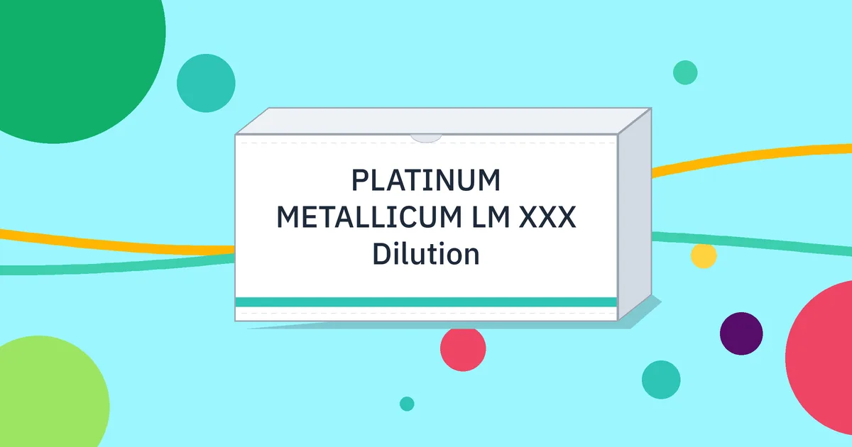 Symbolbild: Packung mit der Aufschrift PLATINUM METALLICUM LM XXX Dilution (PZN 02675541) – Verfügbarkeit und Bezug in Apotheken in Frankfurt am Main