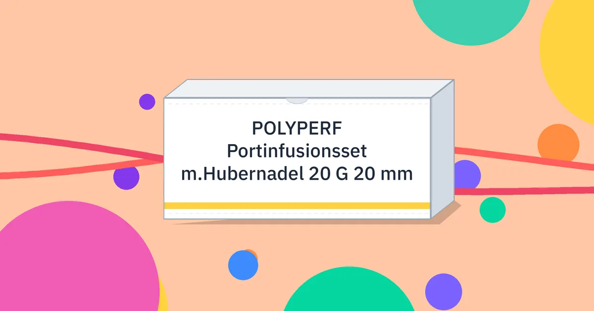 Symbolbild: Packung mit der Aufschrift POLYPERF Portinfusionsset m.Hubernadel 20 G 20 mm (PZN 17527906) – Verfügbarkeit und Bezug in Apotheken in Frankfurt am Main