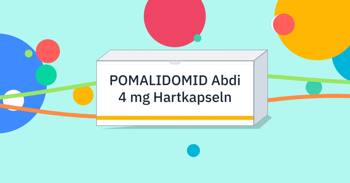 Symbolbild: Packung mit der Aufschrift POMALIDOMID Abdi 4 mg Hartkapseln (PZN 20186024) – Verfügbarkeit und Bezug in Apotheken in Frankfurt am Main