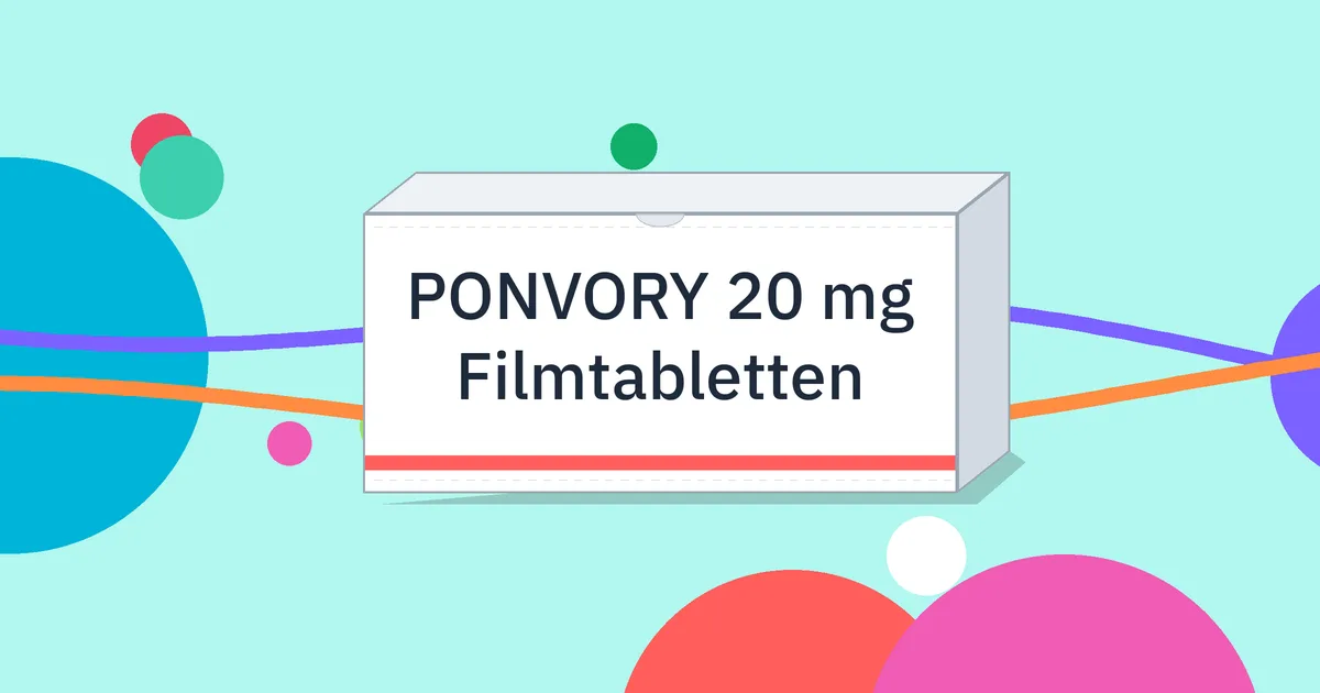 Symbolbild: Packung mit der Aufschrift PONVORY 20 mg Filmtabletten (PZN 18294611) – Verfügbarkeit und Bezug in Apotheken in Frankfurt am Main