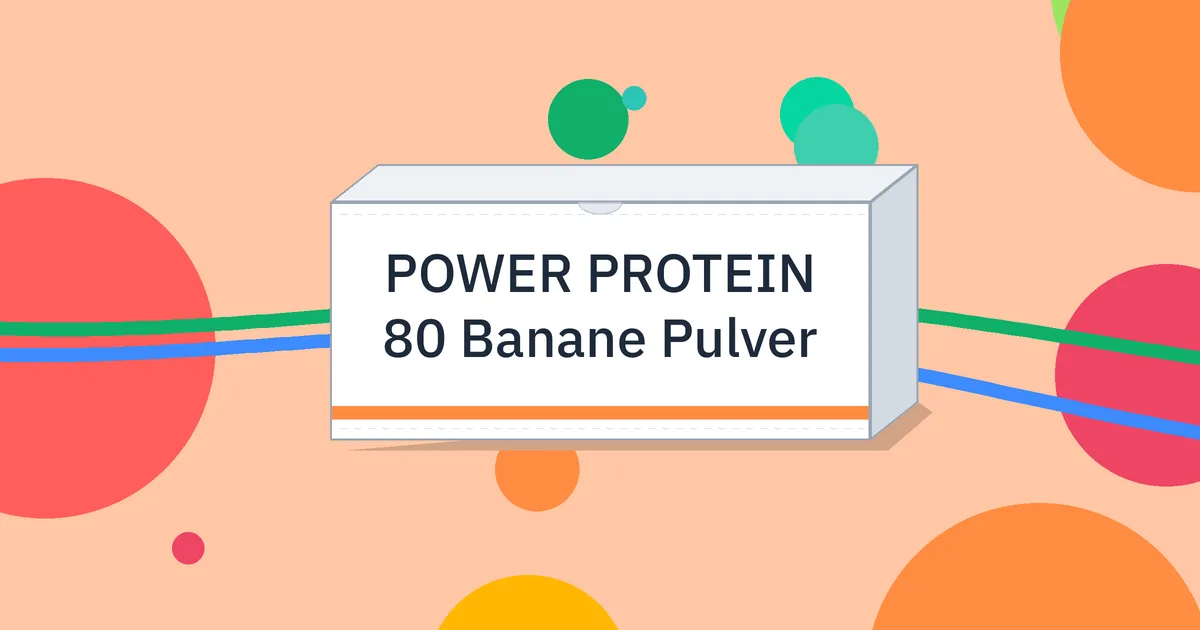 Symbolbild: Packung mit der Aufschrift POWER PROTEIN 80 Banane Pulver (PZN 01498456) – Verfügbarkeit und Bezug in Apotheken in Frankfurt am Main