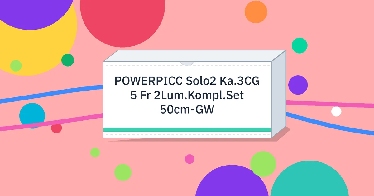 Symbolbild: Packung mit der Aufschrift POWERPICC Solo2 Ka.3CG 5 Fr 2Lum.Kompl.Set 50cm-GW (PZN 12398686) – Verfügbarkeit und Bezug in Apotheken in Frankfurt am Main