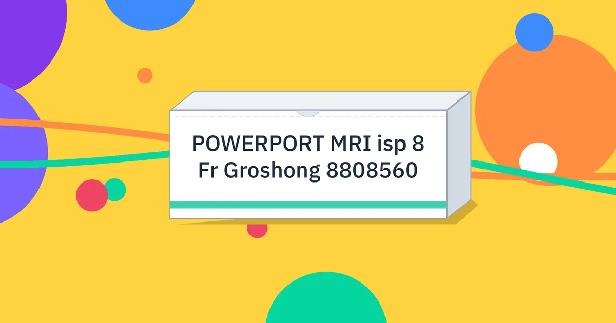Symbolbild: Packung mit der Aufschrift POWERPORT MRI isp 8 Fr Groshong 8808560 (PZN 06144668) – Verfügbarkeit und Bezug in Apotheken in Frankfurt am Main