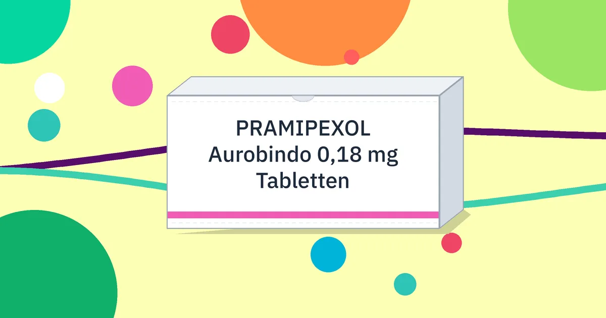 Symbolbild: Packung mit der Aufschrift PRAMIPEXOL Aurobindo 0,18 mg Tabletten (PZN 09779835) – Verfügbarkeit und Bezug in Apotheken in Frankfurt am Main