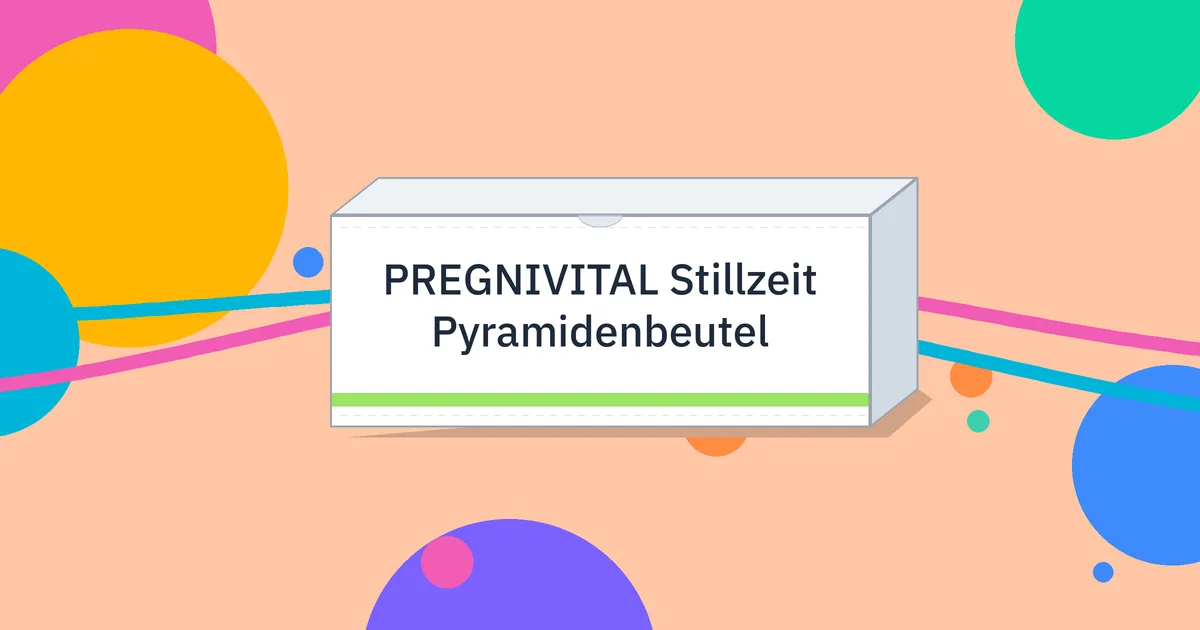 Symbolbild: Packung mit der Aufschrift PREGNIVITAL Stillzeit Pyramidenbeutel (PZN 19394438) – Verfügbarkeit und Bezug in Apotheken in Frankfurt am Main