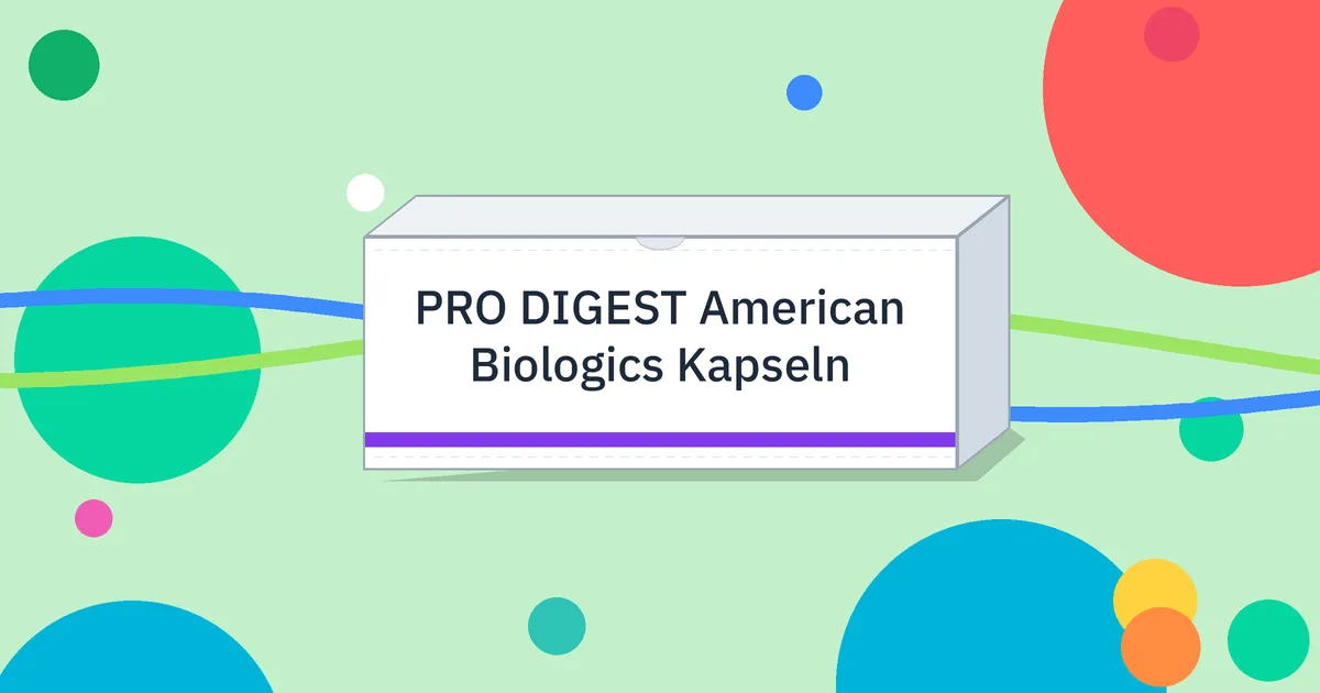 Symbolbild: Packung mit der Aufschrift PRO DIGEST American Biologics Kapseln (PZN 14278041) – Verfügbarkeit und Bezug in Apotheken in Frankfurt am Main