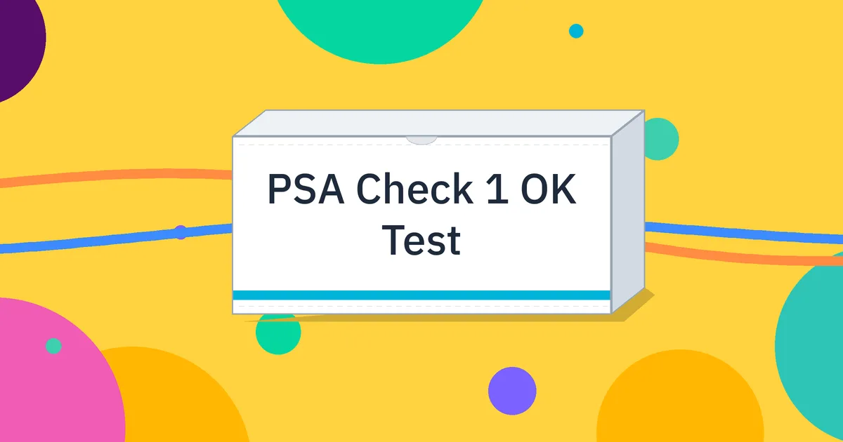 Symbolbild: Packung mit der Aufschrift PSA Check 1 OK Test (PZN 06729937) – Verfügbarkeit und Bezug in Apotheken in Frankfurt am Main