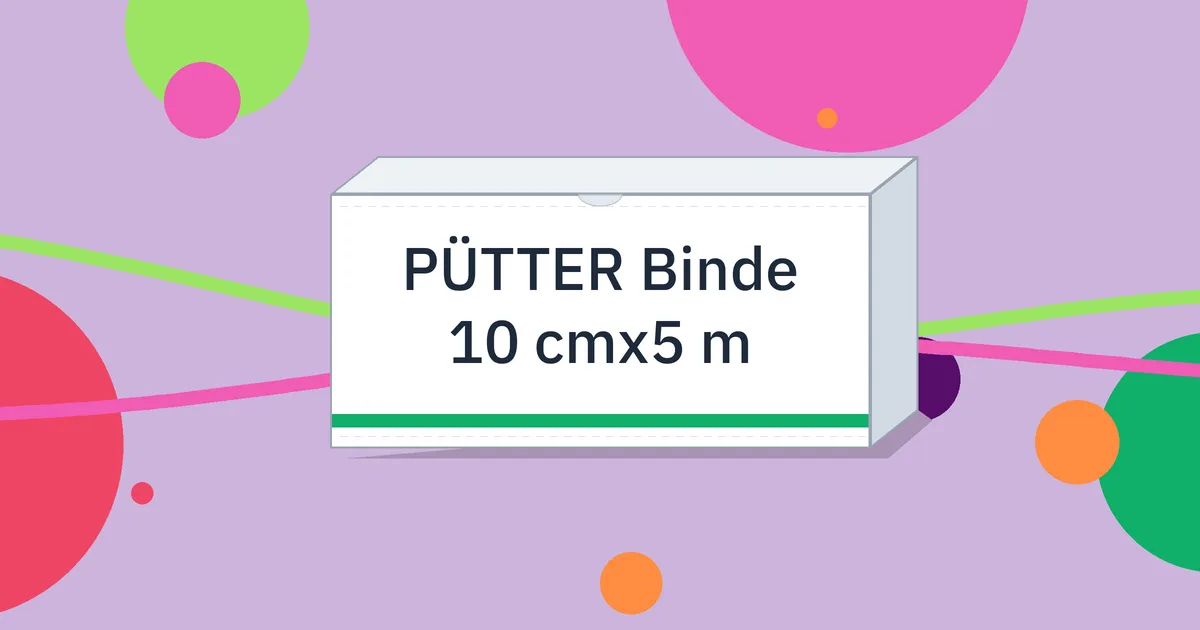 Symbolbild: Packung mit der Aufschrift PÜTTER Binde 10 cmx5 m (PZN 18716578) – Verfügbarkeit und Bezug in Apotheken in Frankfurt am Main