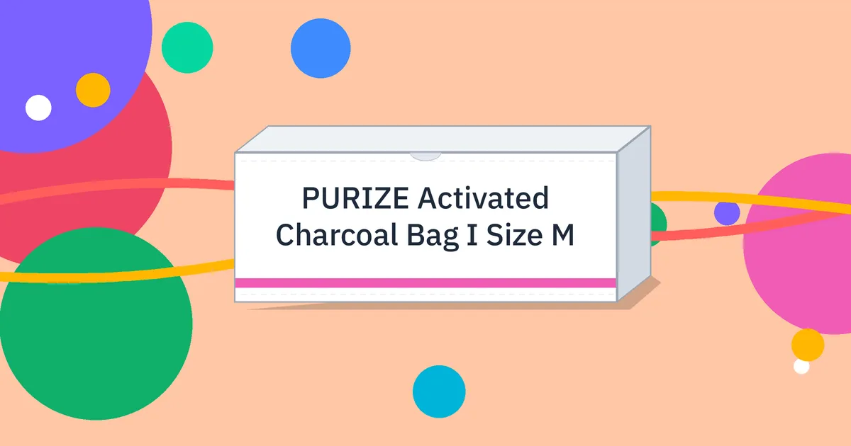 Symbolbild: Packung mit der Aufschrift PURIZE Activated Charcoal Bag I Size M (PZN 20294481) – Verfügbarkeit und Bezug in Apotheken in Frankfurt am Main