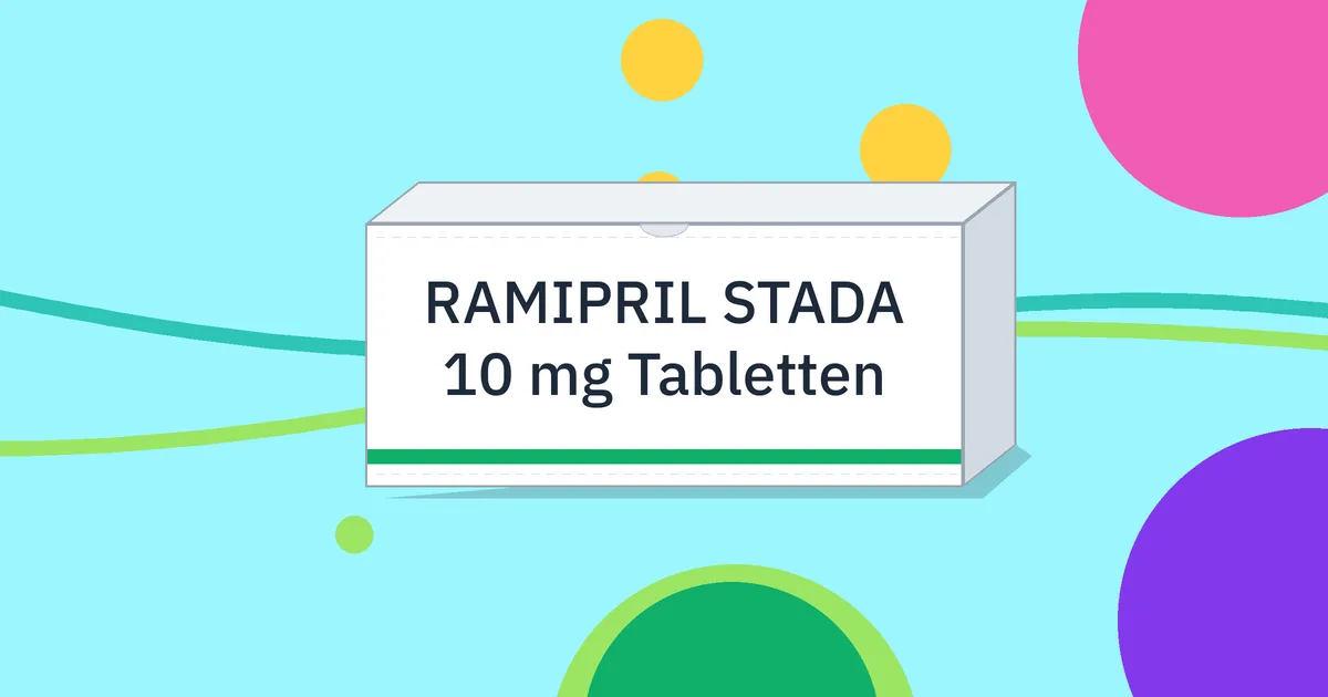 Symbolbild: Packung mit der Aufschrift RAMIPRIL STADA 10 mg Tabletten (PZN 04214034) – Verfügbarkeit und Bezug in Apotheken in Frankfurt am Main