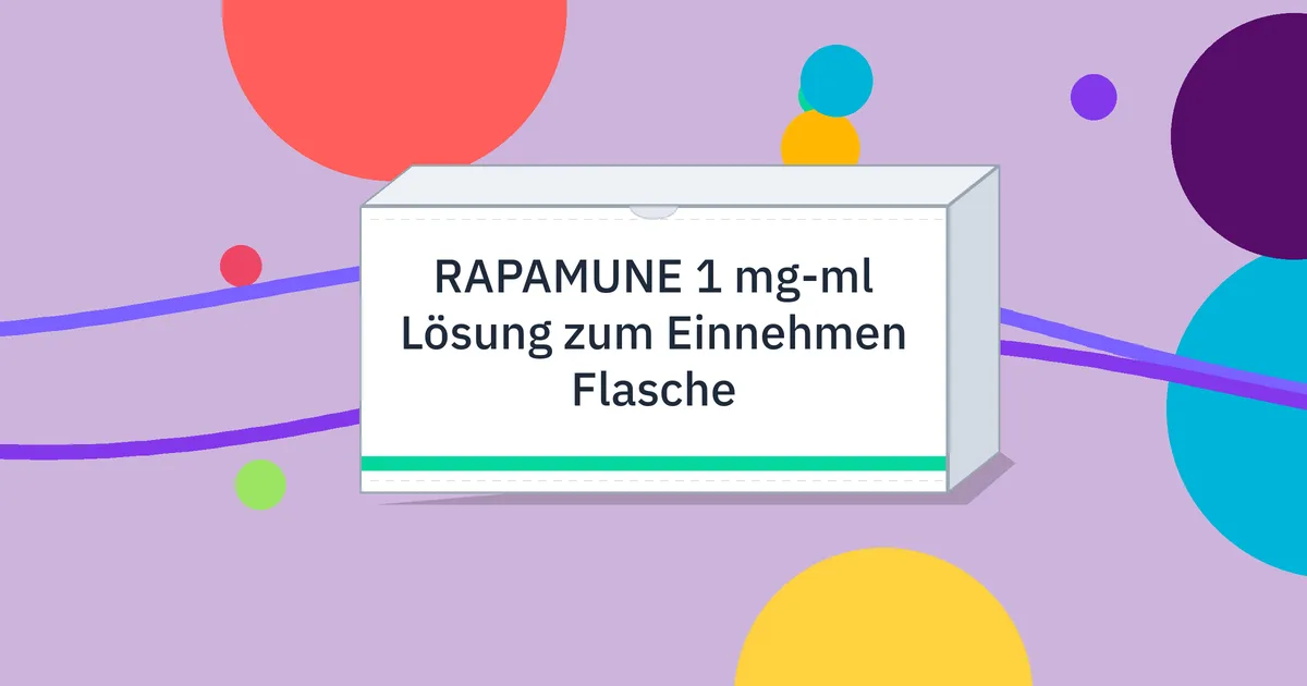 Symbolbild: Packung mit der Aufschrift RAPAMUNE 1 mg-ml Lösung zum Einnehmen Flasche (PZN 17373320) – Verfügbarkeit und Bezug in Apotheken in Frankfurt am Main