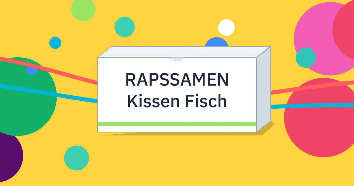 Symbolbild: Packung mit der Aufschrift RAPSSAMEN Kissen Fisch (PZN 05452741) – Verfügbarkeit und Bezug in Apotheken in Frankfurt am Main