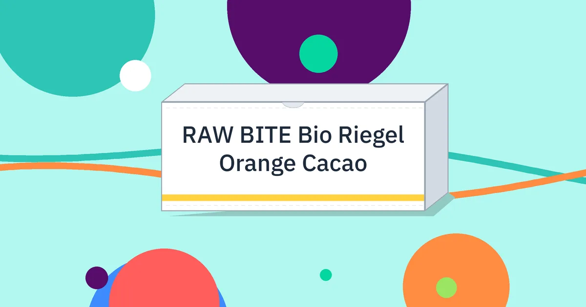 Symbolbild: Packung mit der Aufschrift RAW BITE Bio Riegel Orange Cacao (PZN 17291065) – Verfügbarkeit und Bezug in Apotheken in Frankfurt am Main