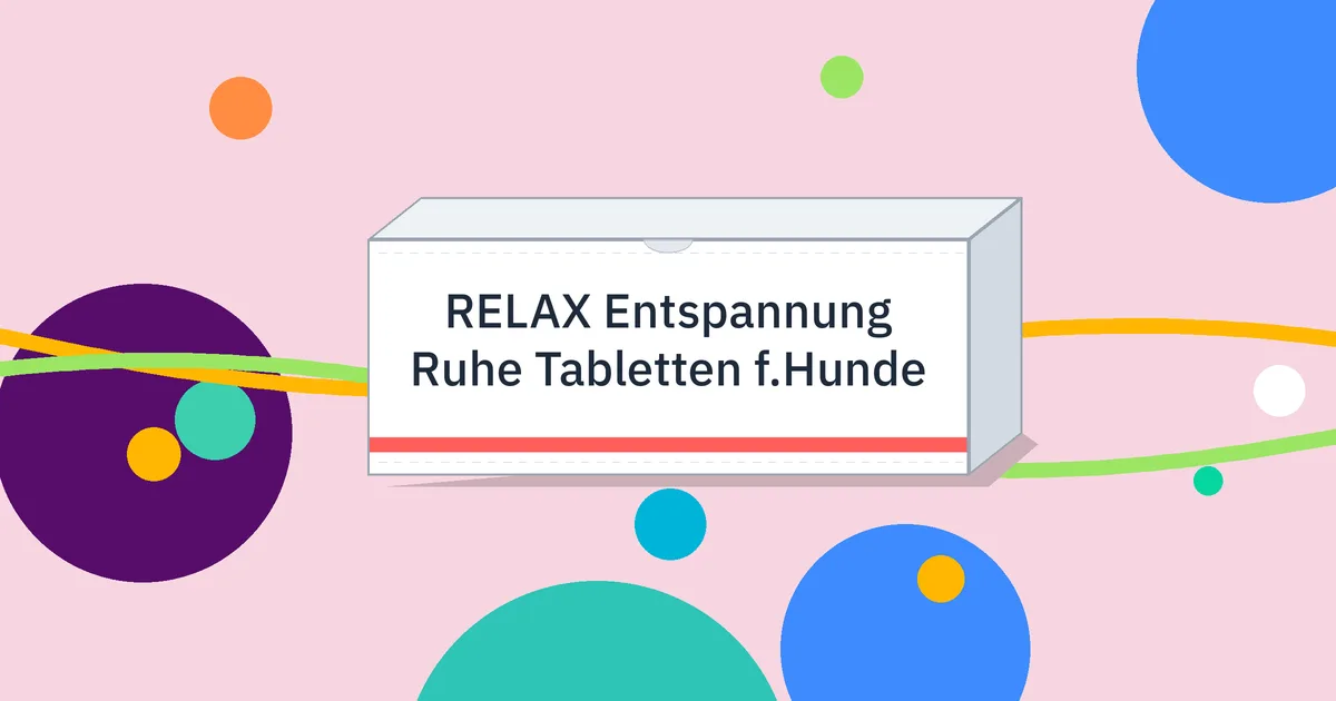 Symbolbild: Packung mit der Aufschrift RELAX Entspannung Ruhe Tabletten f.Hunde (PZN 18293965) – Verfügbarkeit und Bezug in Apotheken in Frankfurt am Main