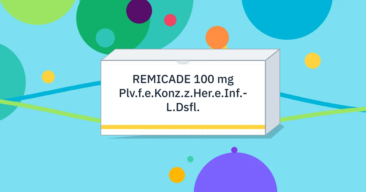 Symbolbild: Packung mit der Aufschrift REMICADE 100 mg Plv.f.e.Konz.z.Her.e.Inf.-L.Dsfl. (PZN 19658133) – Verfügbarkeit und Bezug in Apotheken in Frankfurt am Main