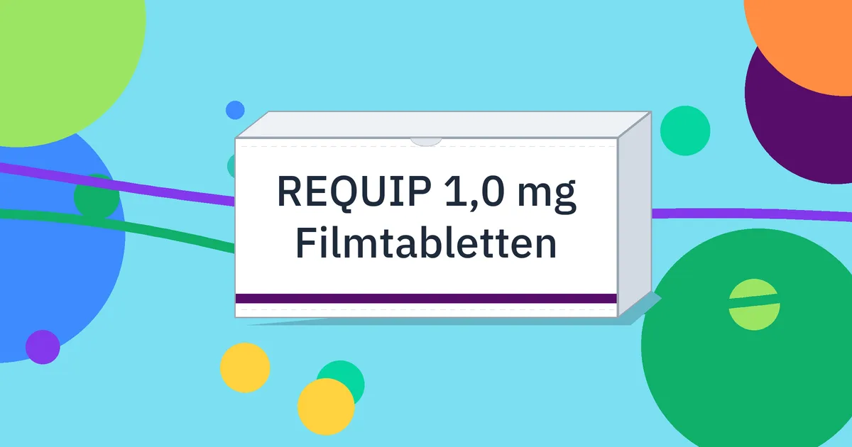 Symbolbild: Packung mit der Aufschrift REQUIP 1,0 mg Filmtabletten (PZN 07708593) – Verfügbarkeit und Bezug in Apotheken in Frankfurt am Main