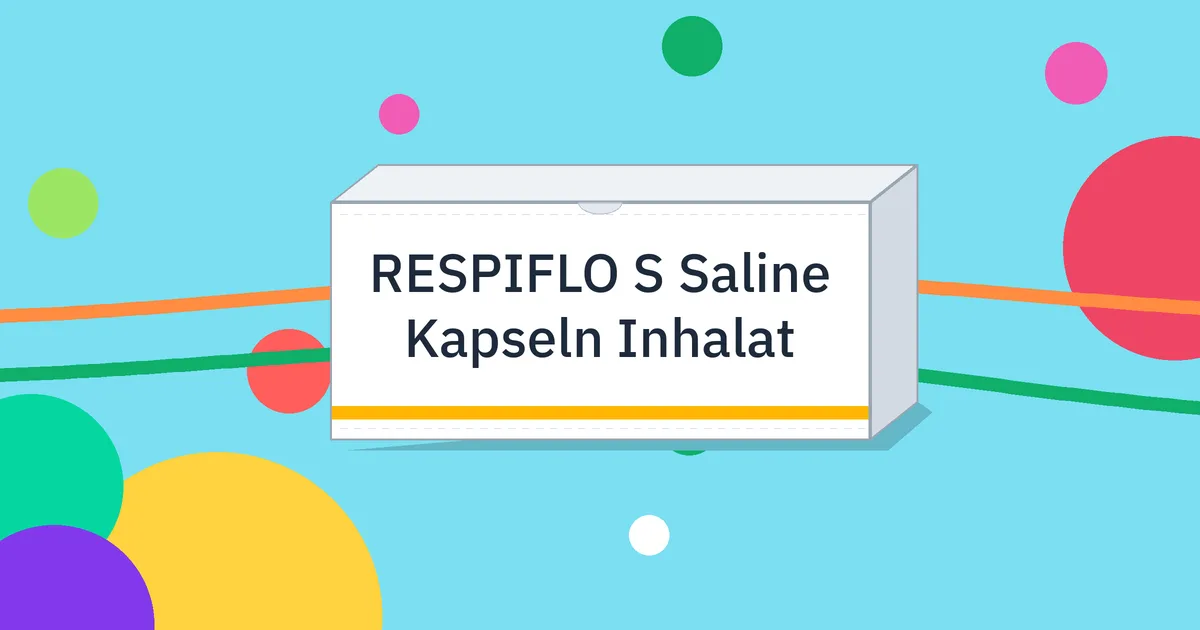 Symbolbild: Packung mit der Aufschrift RESPIFLO S Saline Kapseln Inhalat (PZN 06300157) – Verfügbarkeit und Bezug in Apotheken in Frankfurt am Main