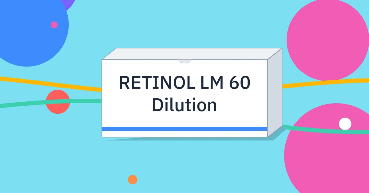 Symbolbild: Packung mit der Aufschrift RETINOL LM 60 Dilution (PZN 13047842) – Verfügbarkeit und Bezug in Apotheken in Frankfurt am Main