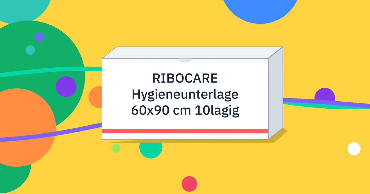 Symbolbild: Packung mit der Aufschrift RIBOCARE Hygieneunterlage 60x90 cm 10lagig (PZN 13587596) – Verfügbarkeit und Bezug in Apotheken in Frankfurt am Main