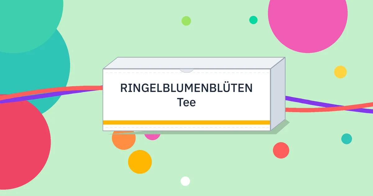 Symbolbild: Packung mit der Aufschrift RINGELBLUMENBLÜTEN Tee (PZN 19146870) – Verfügbarkeit und Bezug in Apotheken in Frankfurt am Main