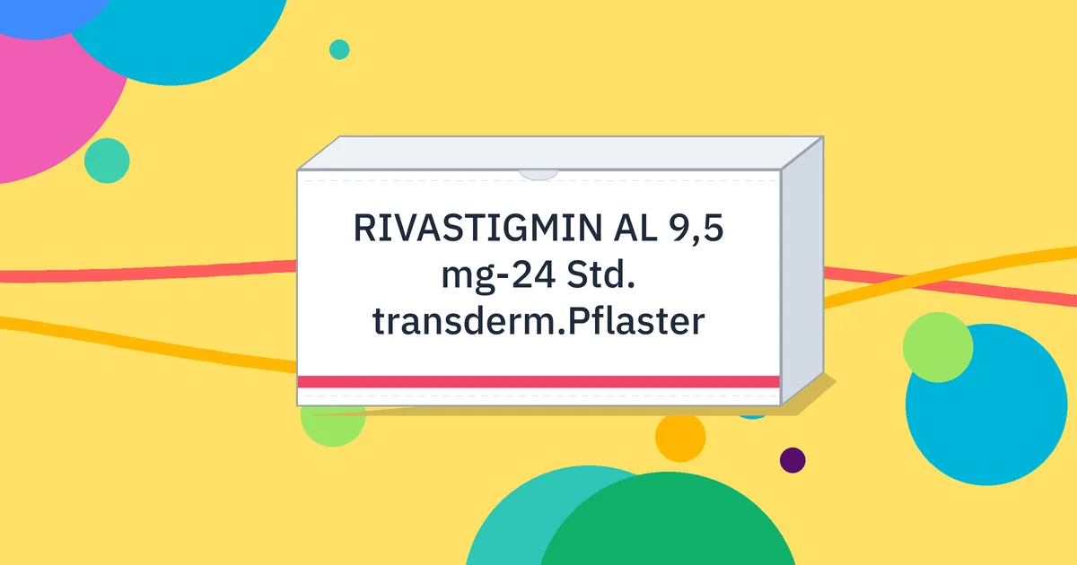 Symbolbild: Packung mit der Aufschrift RIVASTIGMIN AL 9,5 mg-24 Std. transderm.Pflaster (PZN 04369831) – Verfügbarkeit und Bezug in Apotheken in Frankfurt am Main