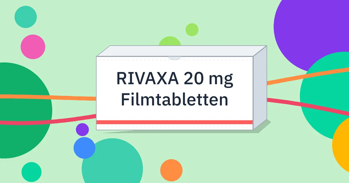 Symbolbild: Packung mit der Aufschrift RIVAXA 20 mg Filmtabletten (PZN 19074484) – Verfügbarkeit und Bezug in Apotheken in Frankfurt am Main