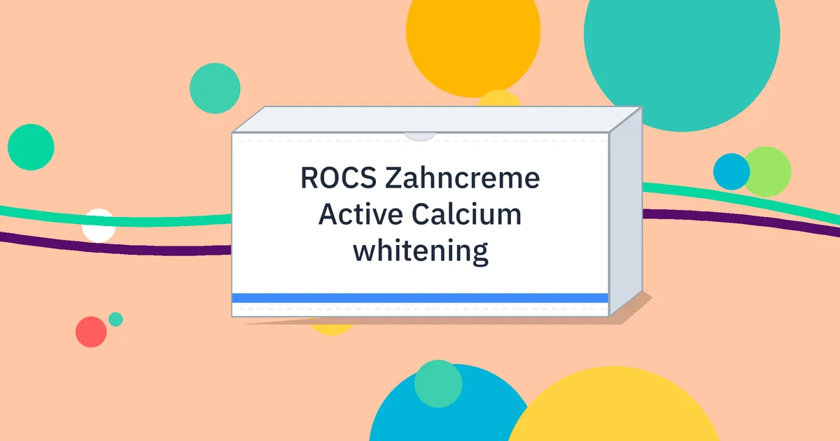 Symbolbild: Packung mit der Aufschrift ROCS Zahncreme Active Calcium whitening (PZN 17910172) – Verfügbarkeit und Bezug in Apotheken in Frankfurt am Main