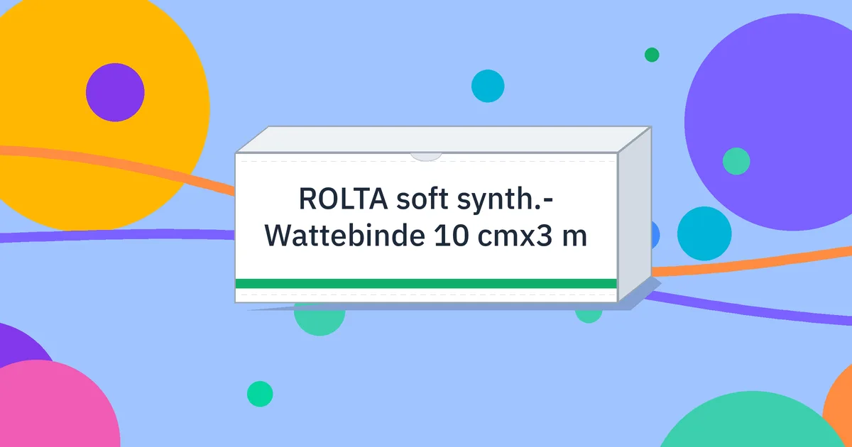 Symbolbild: Packung mit der Aufschrift ROLTA soft synth.-Wattebinde 10 cmx3 m (PZN 18716785) – Verfügbarkeit und Bezug in Apotheken in Frankfurt am Main