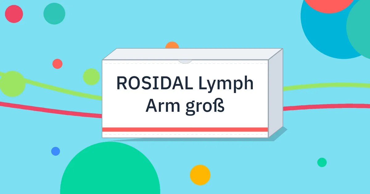 Symbolbild: Packung mit der Aufschrift ROSIDAL Lymph Arm groß (PZN 00144868) – Verfügbarkeit und Bezug in Apotheken in Frankfurt am Main