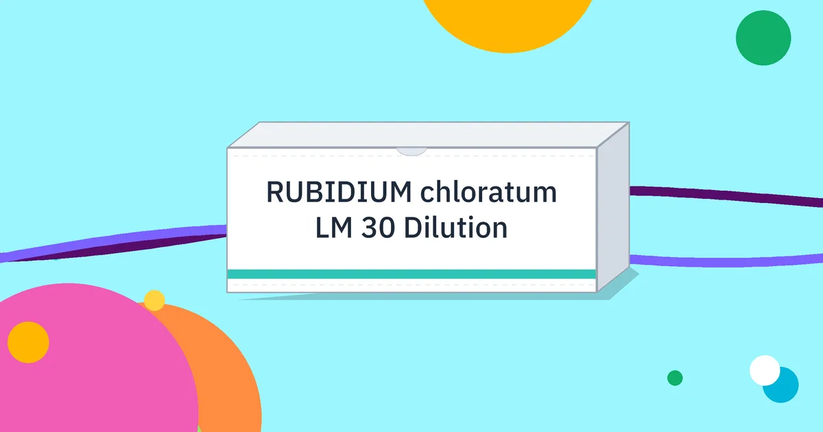 Symbolbild: Packung mit der Aufschrift RUBIDIUM chloratum LM 30 Dilution (PZN 13172056) – Verfügbarkeit und Bezug in Apotheken in Frankfurt am Main