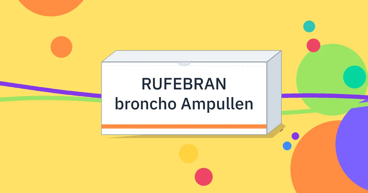 Symbolbild: Packung mit der Aufschrift RUFEBRAN broncho Ampullen (PZN 03799274) – Verfügbarkeit und Bezug in Apotheken in Frankfurt am Main