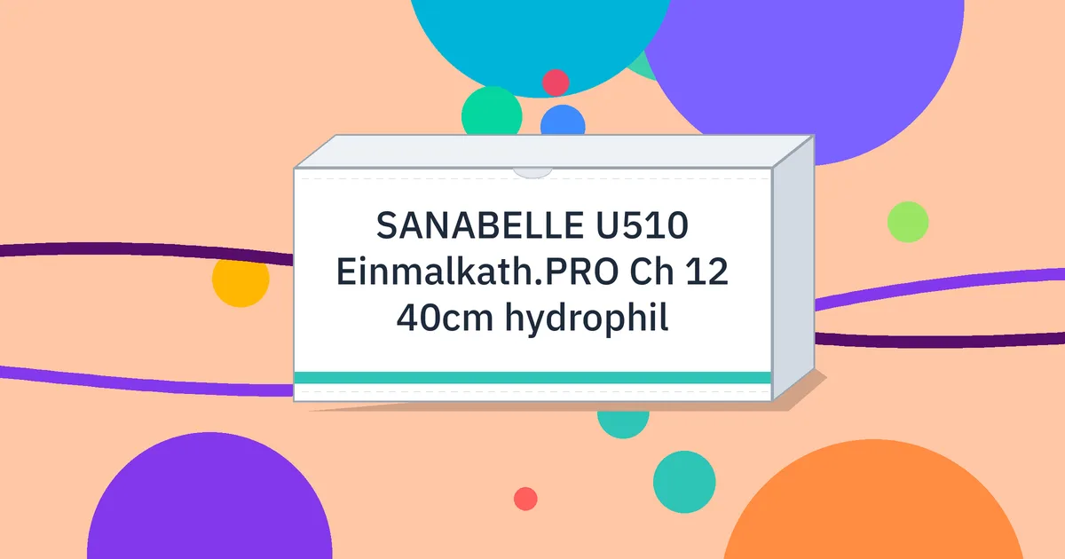 Symbolbild: Packung mit der Aufschrift SANABELLE U510 Einmalkath.PRO Ch 12 40cm hydrophil (PZN 15269682) – Verfügbarkeit und Bezug in Apotheken in Frankfurt am Main