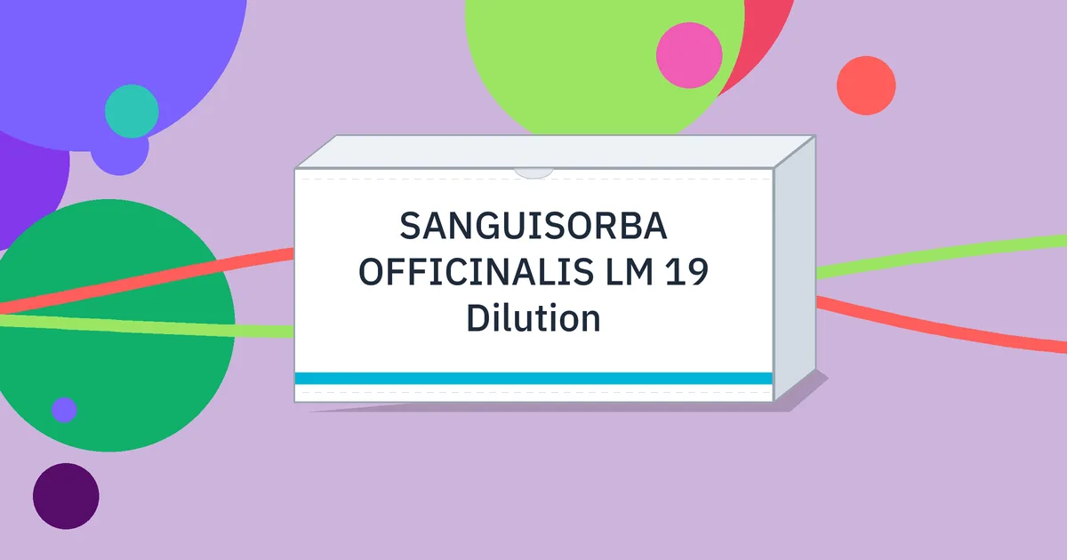 Symbolbild: Packung mit der Aufschrift SANGUISORBA OFFICINALIS LM 19 Dilution (PZN 13683609) – Verfügbarkeit und Bezug in Apotheken in Frankfurt am Main