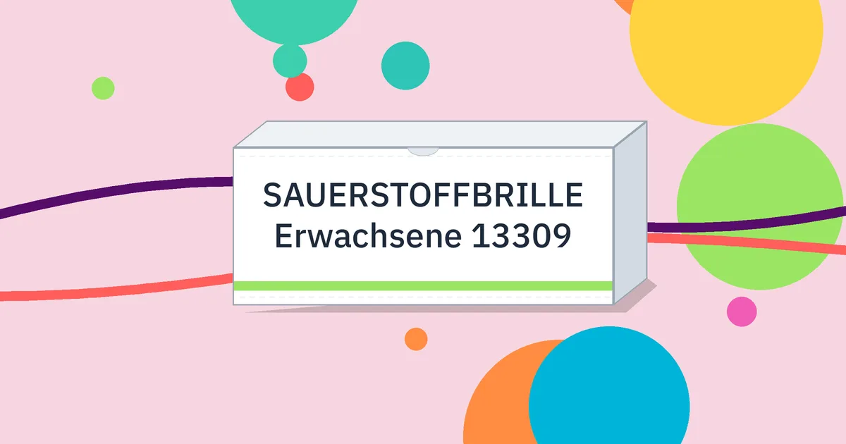 Symbolbild: Packung mit der Aufschrift SAUERSTOFFBRILLE Erwachsene 13309 (PZN 04443792) – Verfügbarkeit und Bezug in Apotheken in Frankfurt am Main