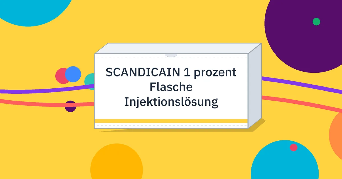 Symbolbild: Packung mit der Aufschrift SCANDICAIN 1 prozent Flasche Injektionslösung (PZN 00910825) – Verfügbarkeit und Bezug in Apotheken in Frankfurt am Main
