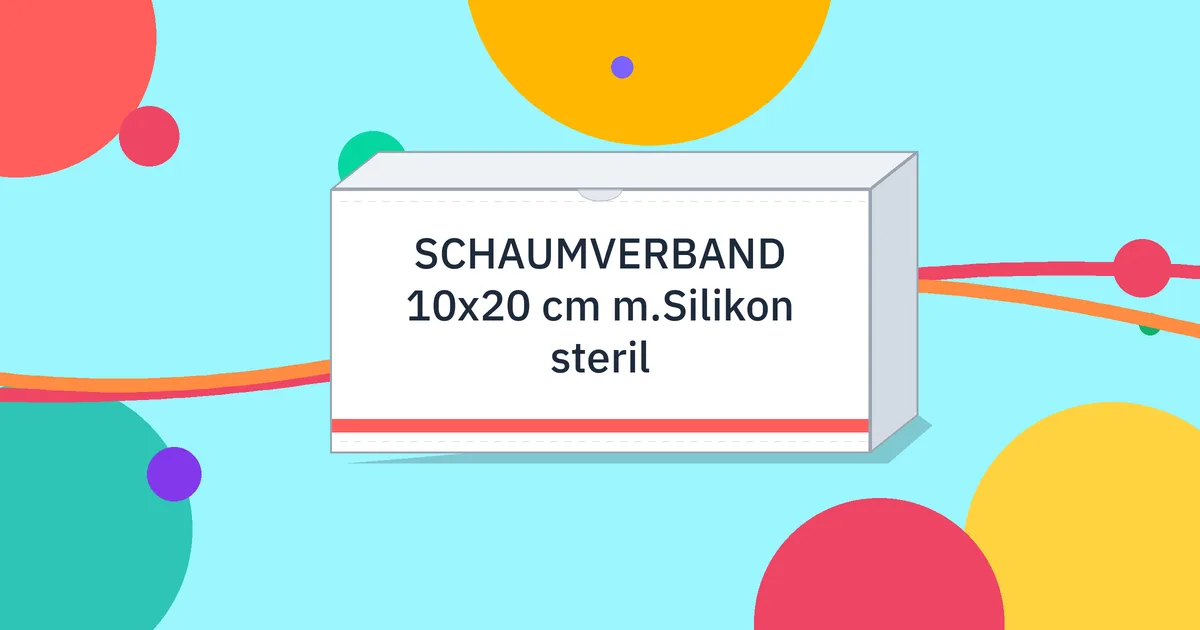 Symbolbild: Packung mit der Aufschrift SCHAUMVERBAND 10x20 cm m.Silikon steril (PZN 19509373) – Verfügbarkeit und Bezug in Apotheken in Frankfurt am Main