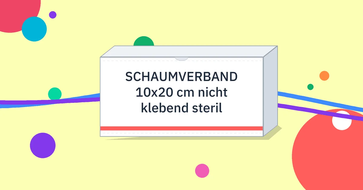 Symbolbild: Packung mit der Aufschrift SCHAUMVERBAND 10x20 cm nicht klebend steril (PZN 19509485) – Verfügbarkeit und Bezug in Apotheken in Frankfurt am Main