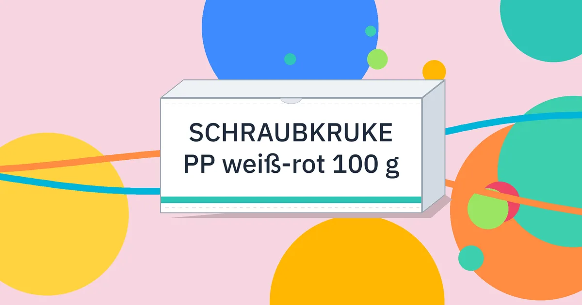 Symbolbild: Packung mit der Aufschrift SCHRAUBKRUKE PP weiß-rot 100 g (PZN 18015025) – Verfügbarkeit und Bezug in Apotheken in Frankfurt am Main