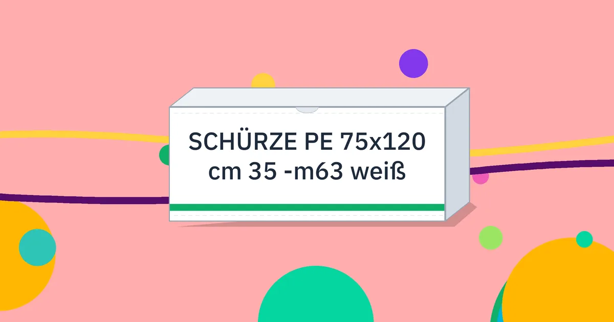Symbolbild: Packung mit der Aufschrift SCHÜRZE PE 75x120 cm 35 -m63 weiß (PZN 07600542) – Verfügbarkeit und Bezug in Apotheken in Frankfurt am Main
