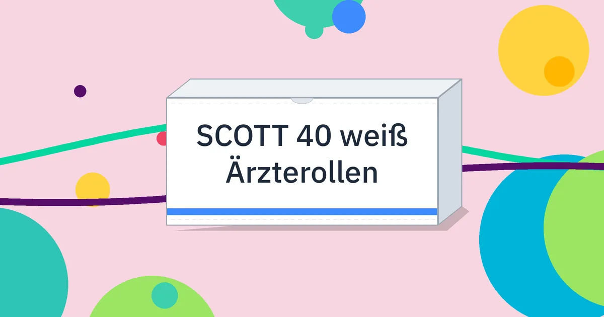 Symbolbild: Packung mit der Aufschrift SCOTT 40 weiß Ärzterollen (PZN 00602779) – Verfügbarkeit und Bezug in Apotheken in Frankfurt am Main