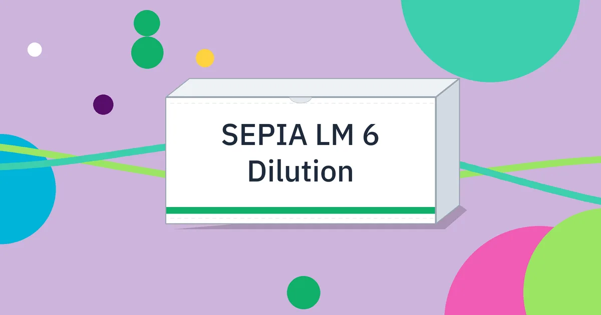 Symbolbild: Packung mit der Aufschrift SEPIA LM 6 Dilution (PZN 02603748) – Verfügbarkeit und Bezug in Apotheken in Frankfurt am Main