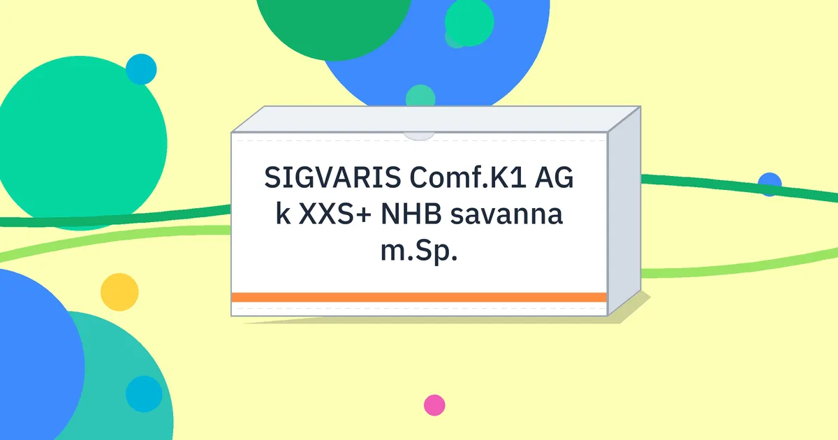 Symbolbild: Packung mit der Aufschrift SIGVARIS Comf.K1 AG k XXS+ NHB savanna m.Sp. (PZN 17099244) – Verfügbarkeit und Bezug in Apotheken in Frankfurt am Main