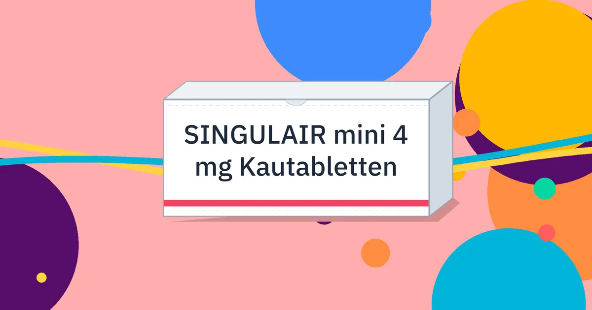 Symbolbild: Packung mit der Aufschrift SINGULAIR mini 4 mg Kautabletten (PZN 00894836) – Verfügbarkeit und Bezug in Apotheken in Frankfurt am Main