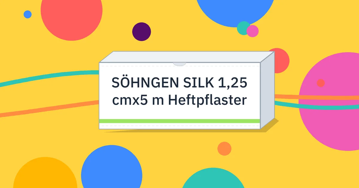 Symbolbild: Packung mit der Aufschrift SÖHNGEN SILK 1,25 cmx5 m Heftpflaster (PZN 00008071) – Verfügbarkeit und Bezug in Apotheken in Frankfurt am Main